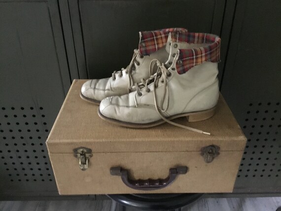 Granny Boots Ladies Work Wear Boots Plaid Flaps That … - Gem