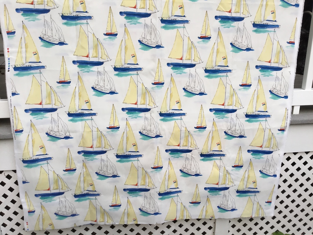 Sailboat Fabric by Covington Fabric Design Outdoor Fabric Nautical ...