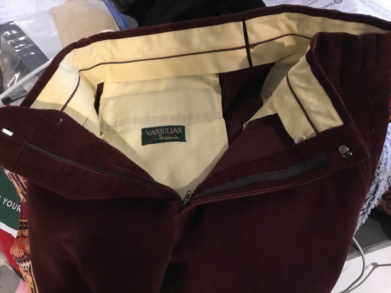 Vintage Rust Brown Corduroy Pants Vanjulian by Hubbard Label 19" Inch ...