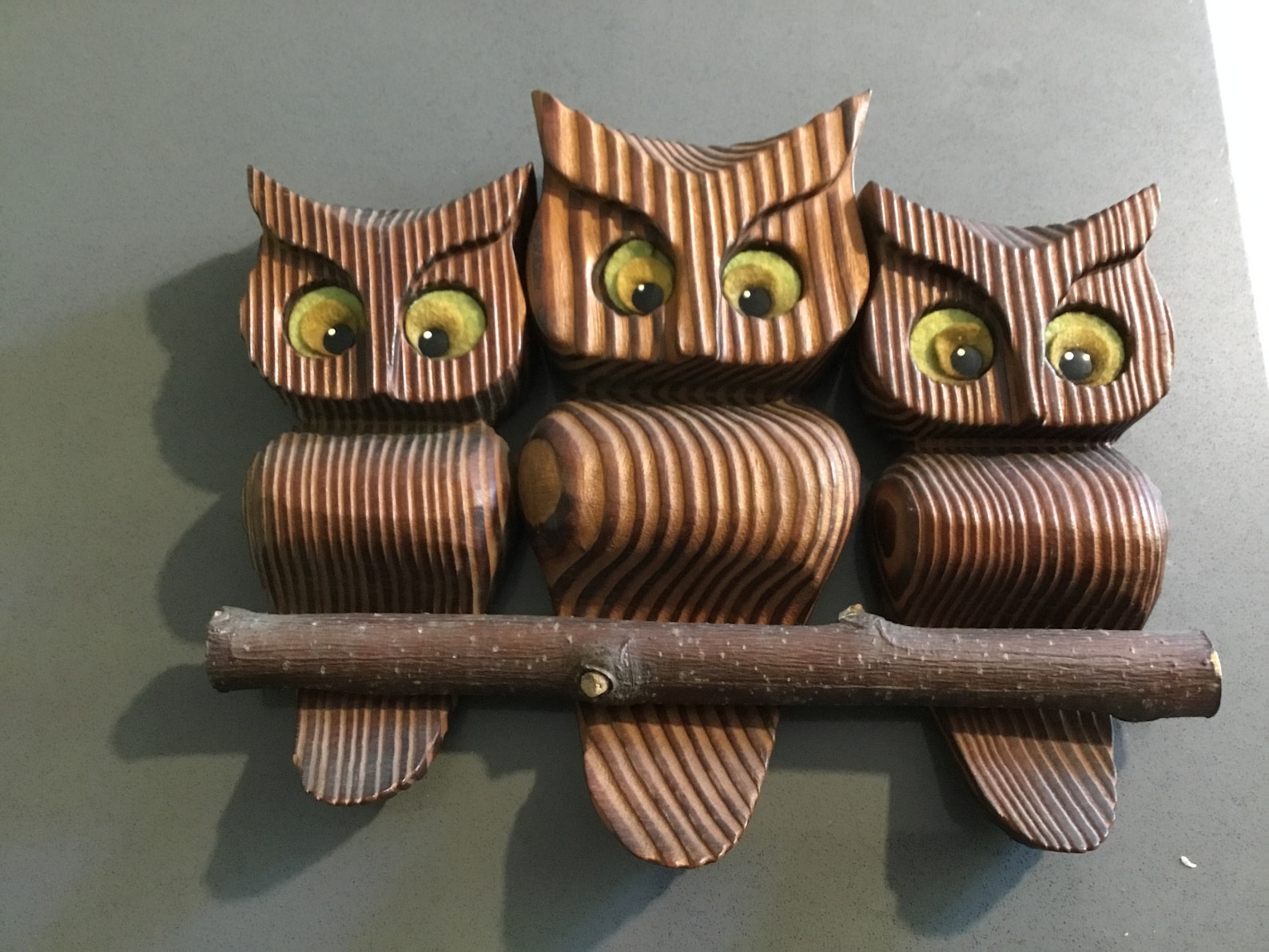 Wooden Owls Wooden Owl Figurines Owl Wall Hanging 3 Wooden - Etsy
