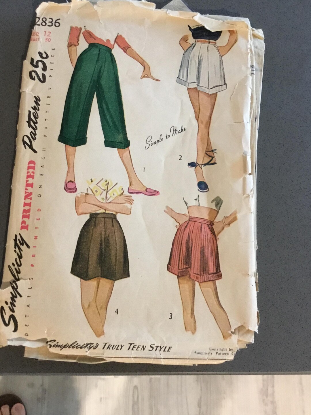 Vintage Capri and Shorts Pattern Simplicity Pattern Vintage Sewing ...