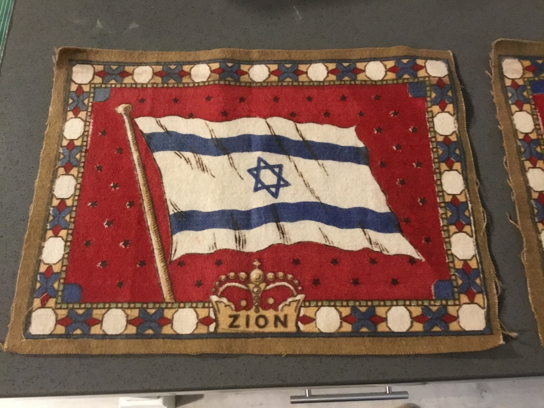 Cigar Felts Tobacciana 2 Zion Flags Blue Stripes and One Star Antique ...