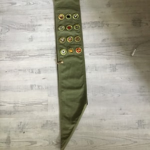 40's-50's Boy Scout Sash With 12 Badges Boy Scout Tie Clasp and Fleur ...