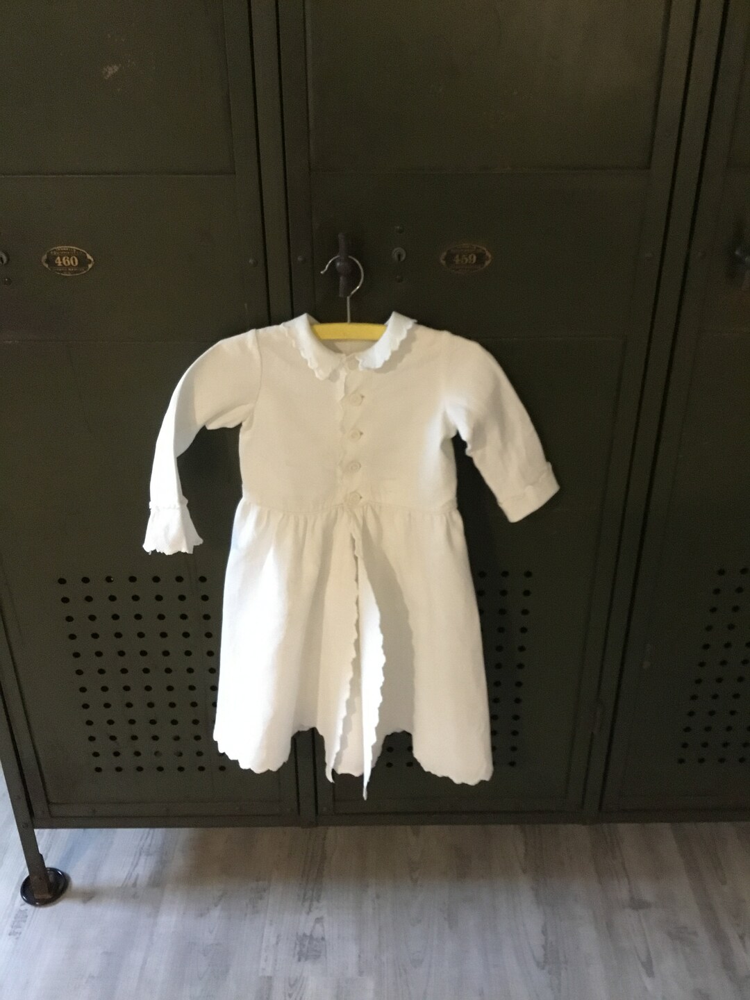 Antique Child's Dress Baptism White Cotton Dress Textured Cotton Shell ...