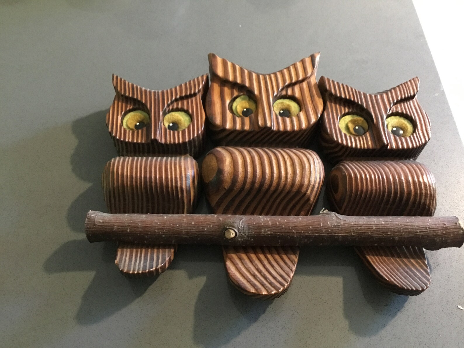 Wooden Owls Wooden Owl Figurines Owl Wall Hanging 3 Wooden - Etsy