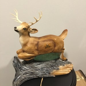 Stag Lamp Chalkware Deer Lamp TV Lamp Vintage Lamp Chalkware Deer With ...
