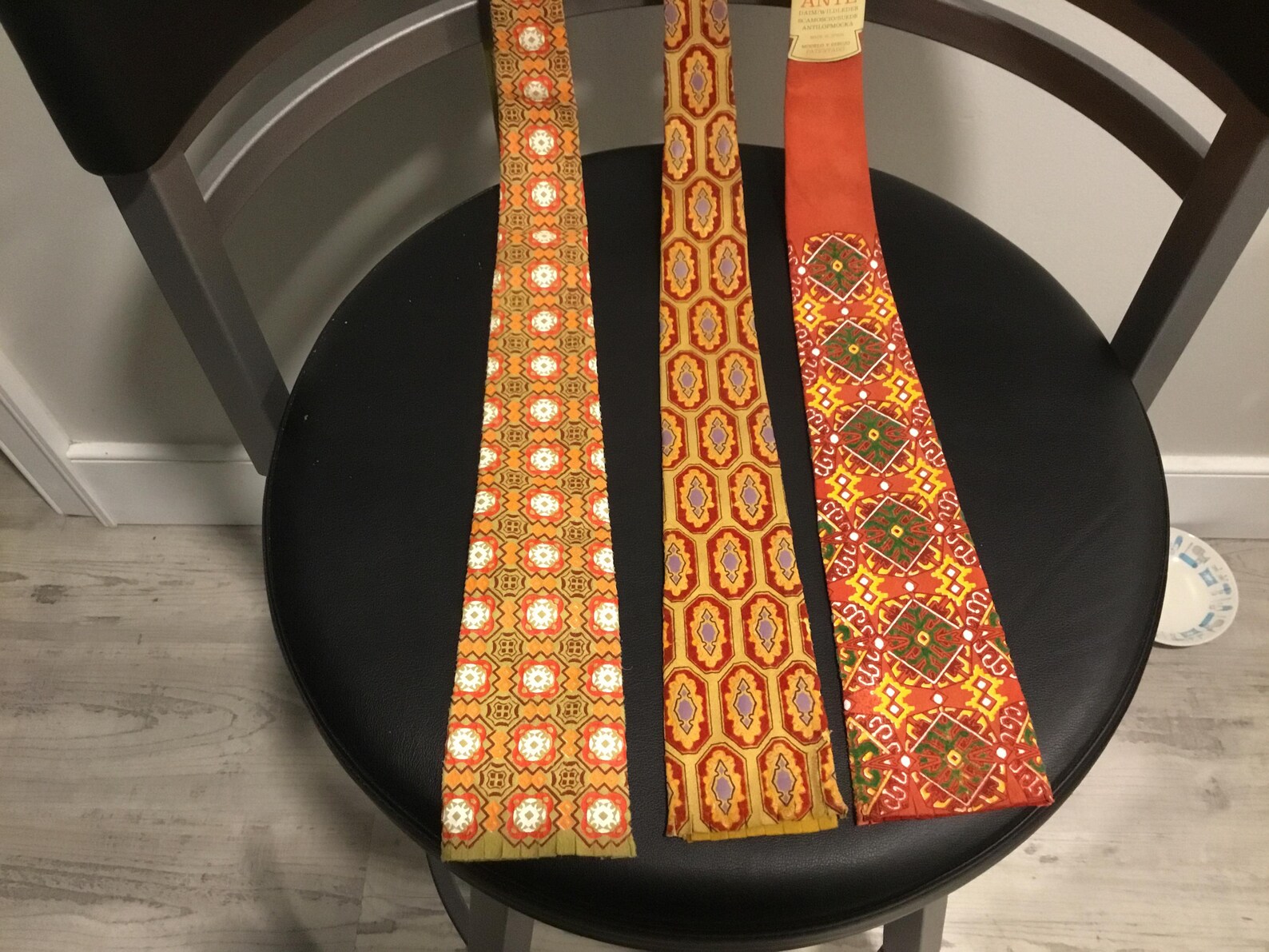 Suede Ties Ante Label Fall Colors MOD Patterns Suede Ties With Fringed ...