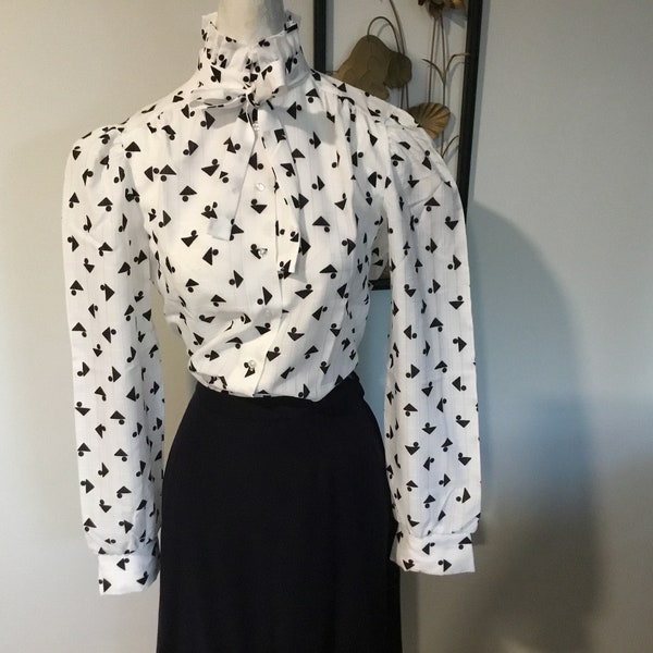 Secretary Bow Blouse - Etsy