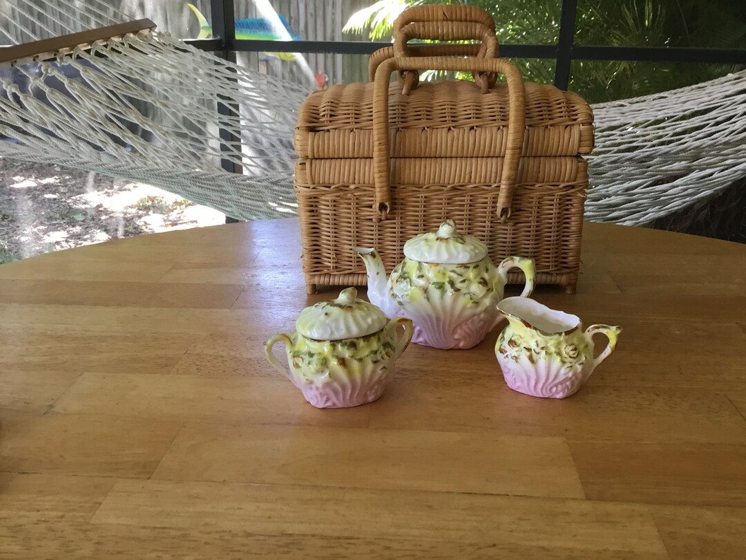 Sweet Vintage Tea Set Small Teapot With Matching Sugar and Creamer Have ...