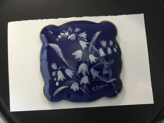 Limoges Candy Dish Blue Covered Dish With Hand Painted Tulips - Etsy