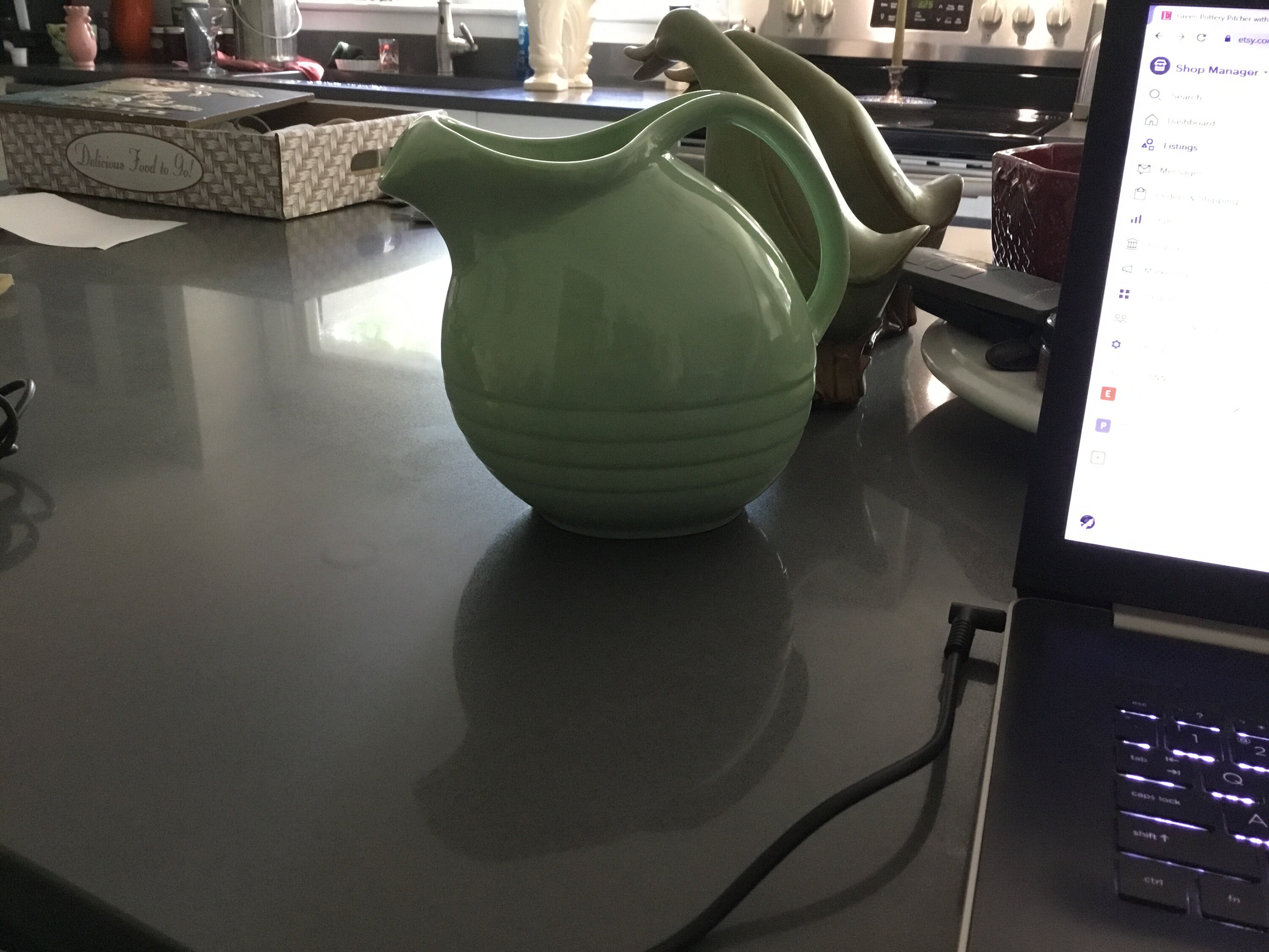 Green Pottery Pitcher Marcrest Quality Milk Pitcher Country - Etsy