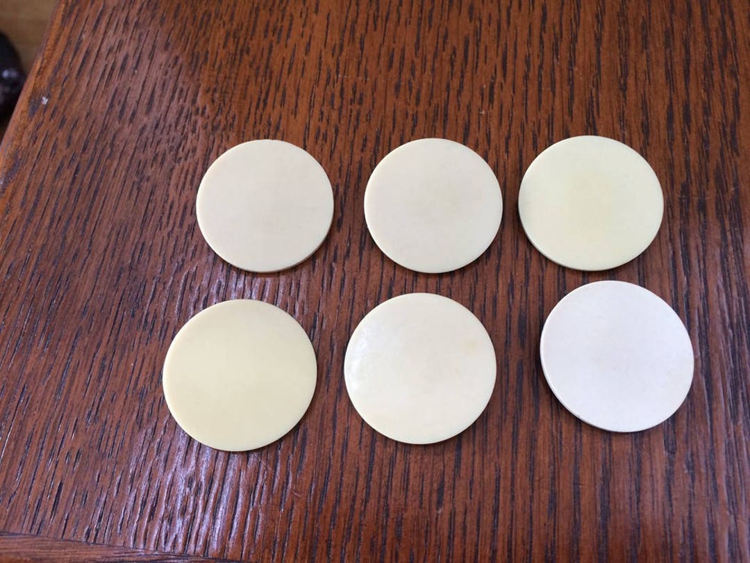 Vintage Buttons Set of 6 Deco Era Buttons Large Circle Buttons 30's ...