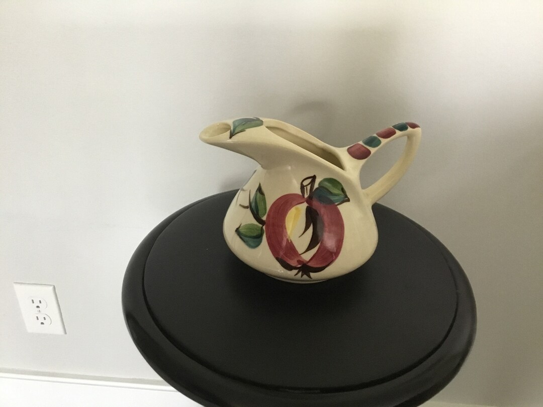 Apple Pitcher Vintage Pitcher Puritan Pottery Shabby Chic Milk Pitcher ...