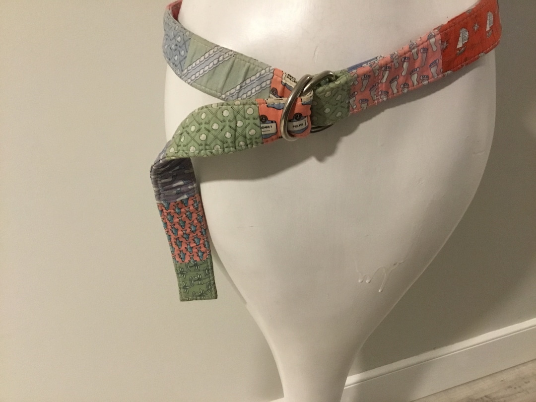 Preppy Belt Patchwork Cotton Belt by Vineyard Vines Shep & Ian 100% Cotton Sailboats Sharks Golf ...