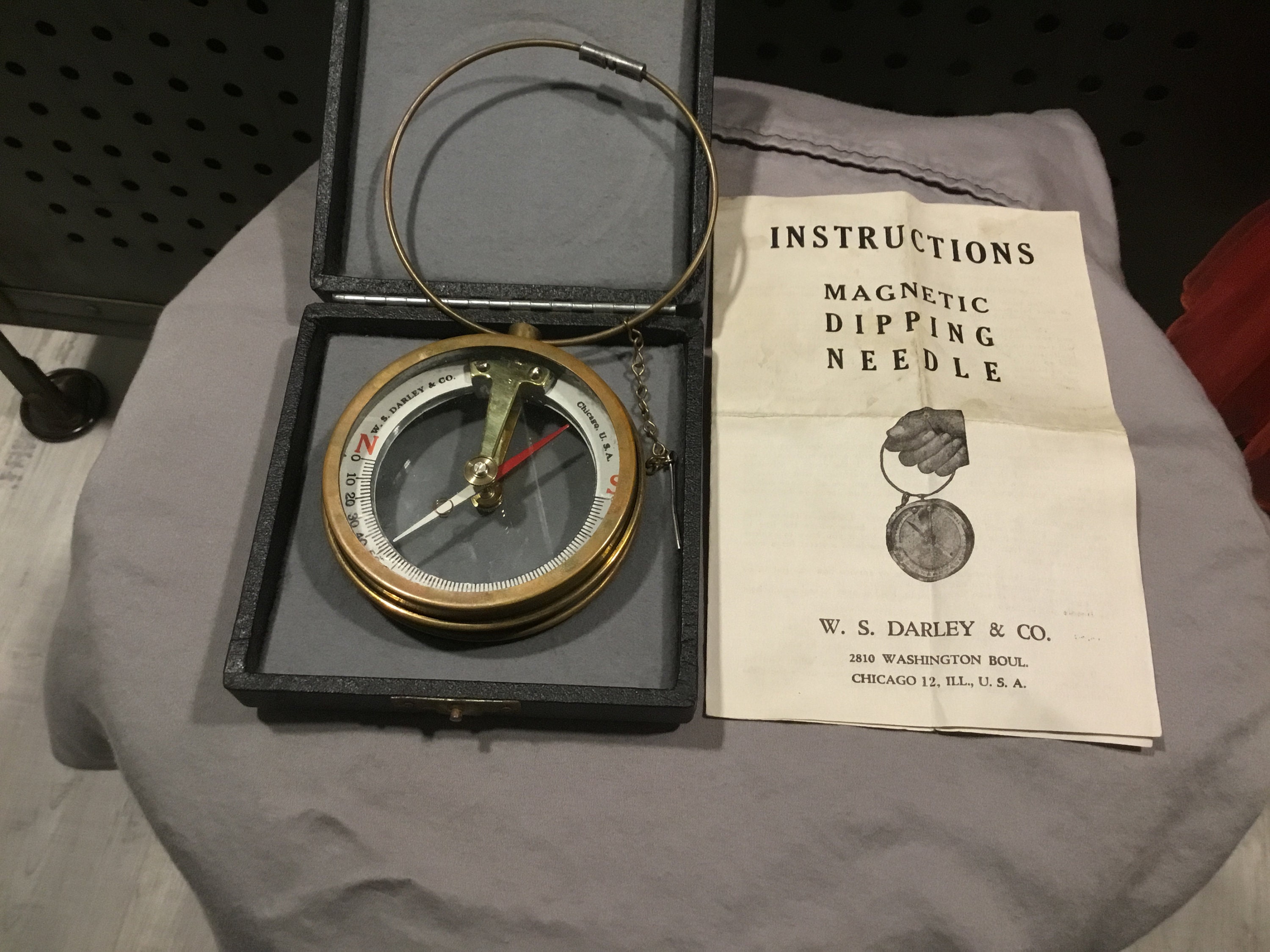 Craft Supplies & Tools Vintage Magnetic Dipping Needle Compass wBOX ...