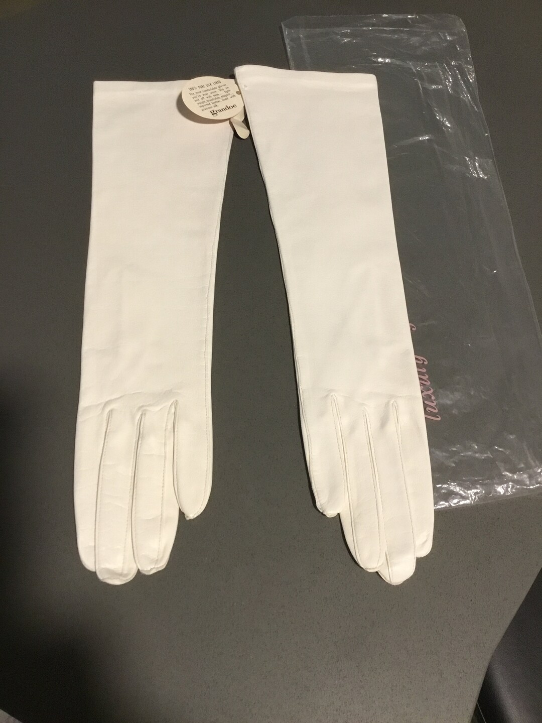 Ivory Color Leather Gloves NOS NWT Soft Leather Gloves Bridal Gloves ...