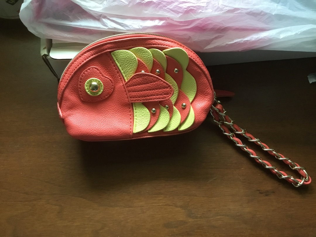 Betsey Johnson Purse Orange Fish Purse With Wristlet Orange and Yellow ...