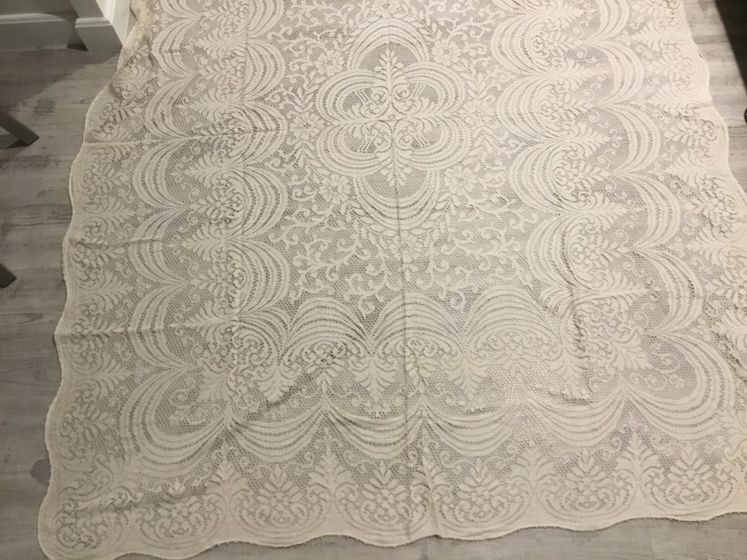 Vintage Tablecloth Quaker Dinner Cloth Quaker Lace Style Tablecloth ...