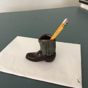 Pottery Boot Mcmaster Craft Pottery BMP Look Canada Souvenir Brown With ...