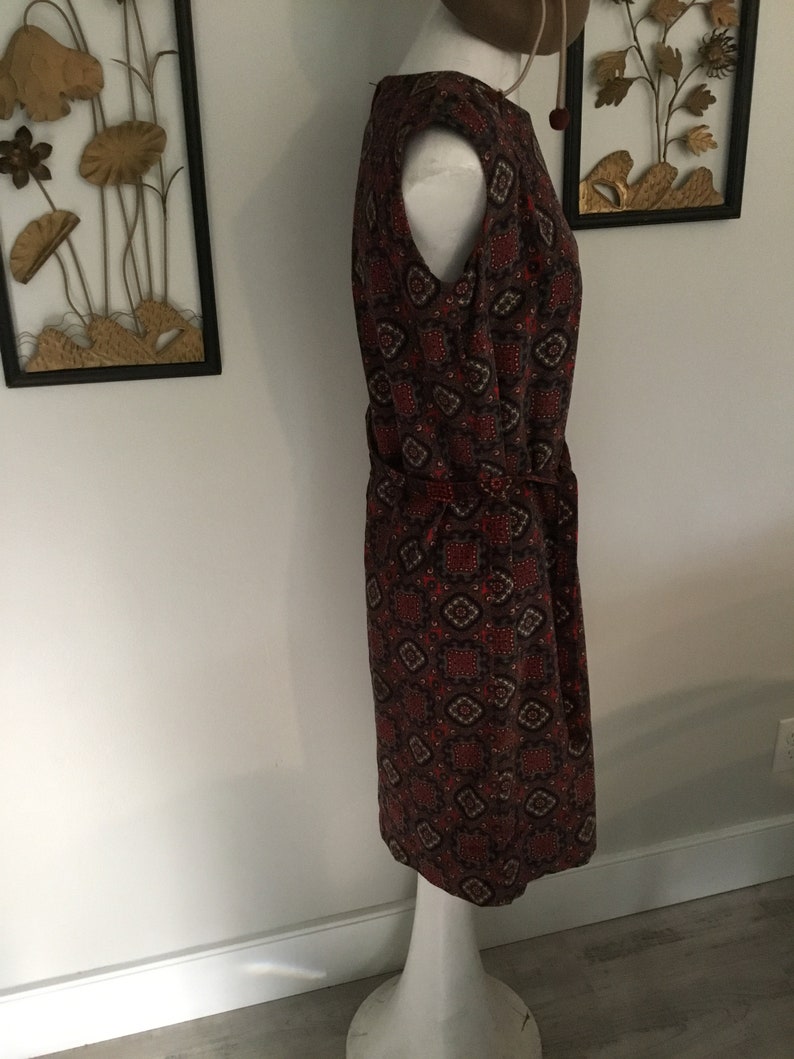 Corduroy Dress Vintage Sheath Dress Corduroy Block and Geo - Etsy