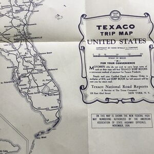 1930's Map Western Part of USA Texaco Collectible Historical Map TX ...