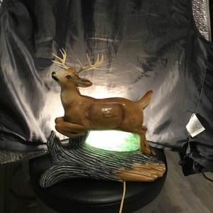 Stag Lamp Chalkware Deer Lamp TV Lamp Vintage Lamp Chalkware Deer With ...