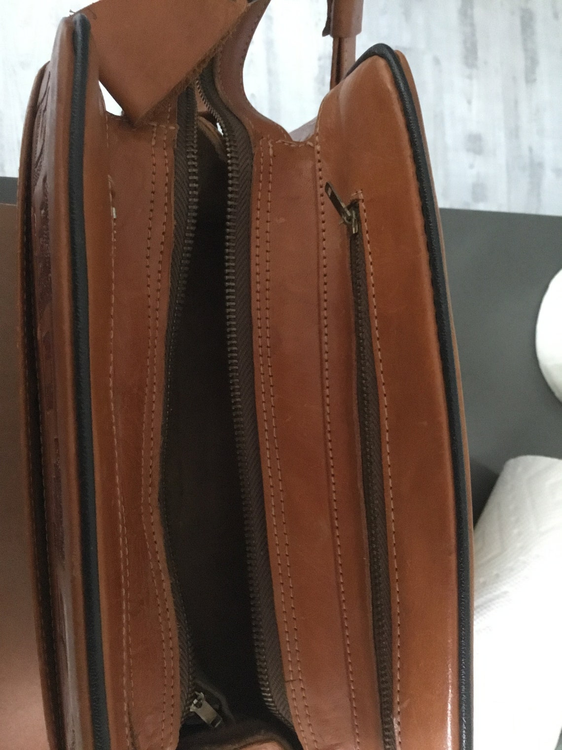 Tooled Leather Purse Native American Chief in Feather Bonnet - Etsy