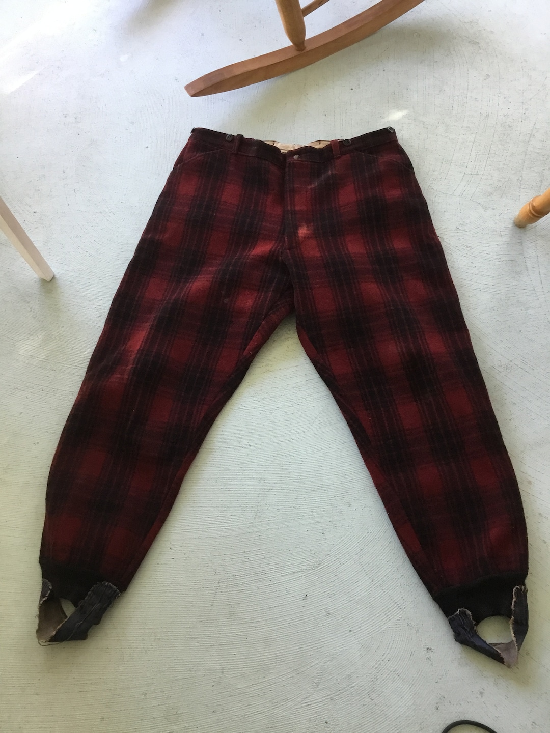 Lumberjack Pants Profile Carter and Churchill Label Red and Black Plaid Wool Hunting Pants ...