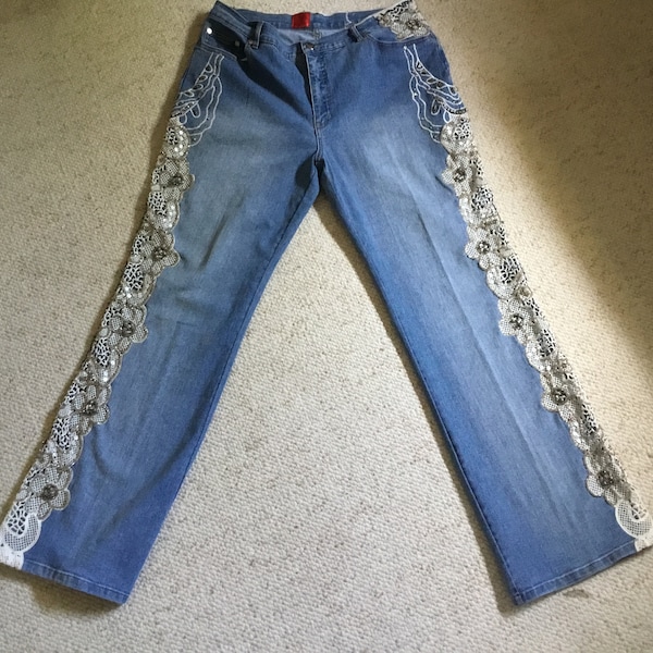 Embellished Jeans - Etsy