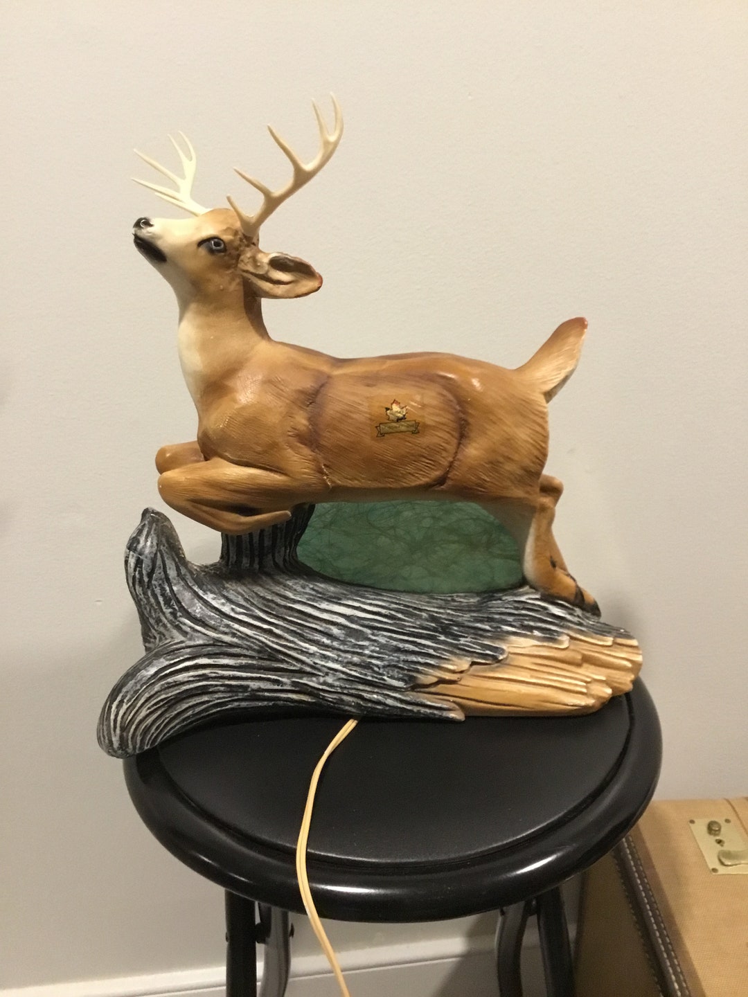 Stag Lamp Chalkware Deer Lamp TV Lamp Vintage Lamp Chalkware Deer With ...