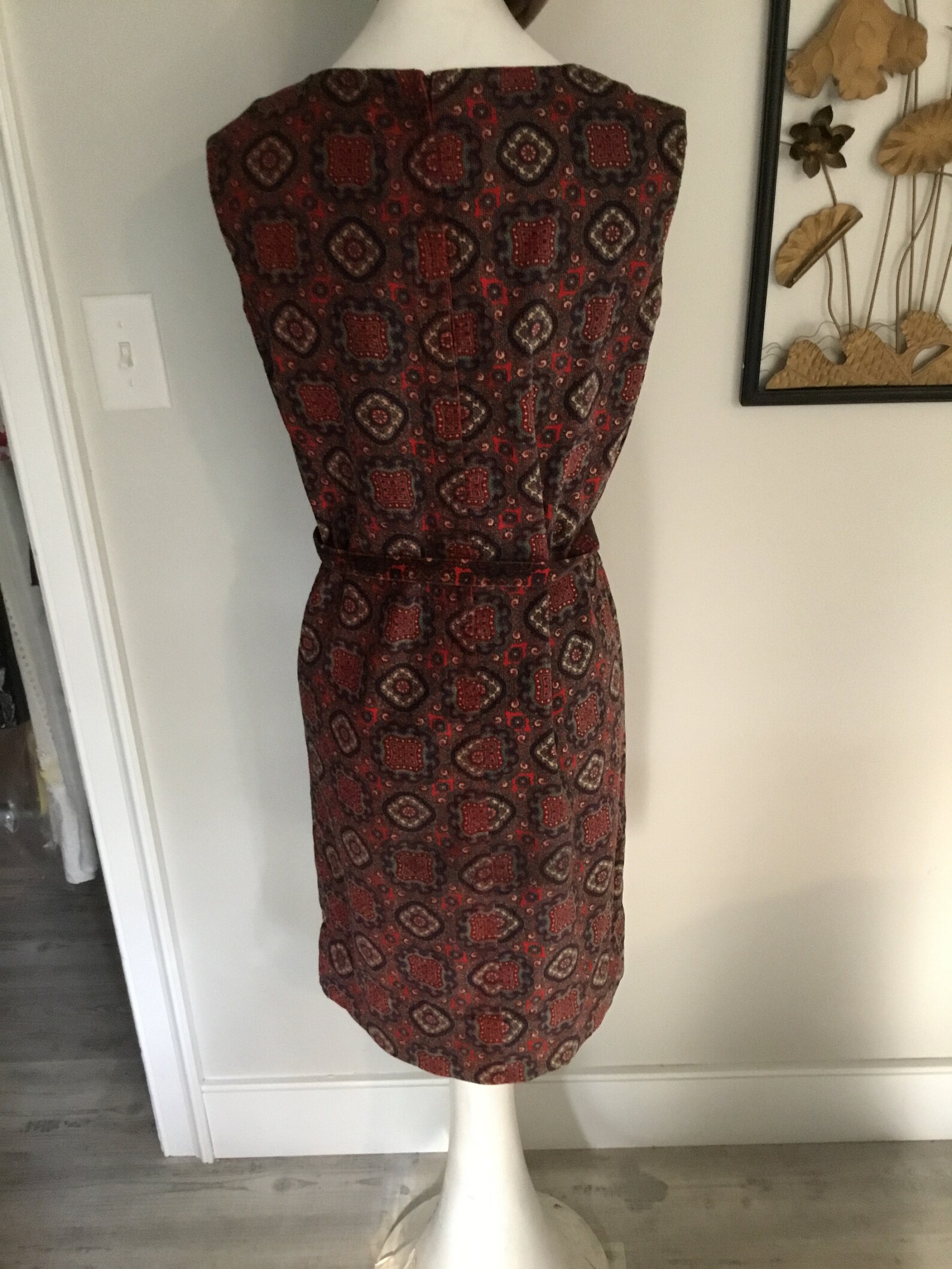 Corduroy Dress Vintage Sheath Dress Corduroy Block and Geo - Etsy