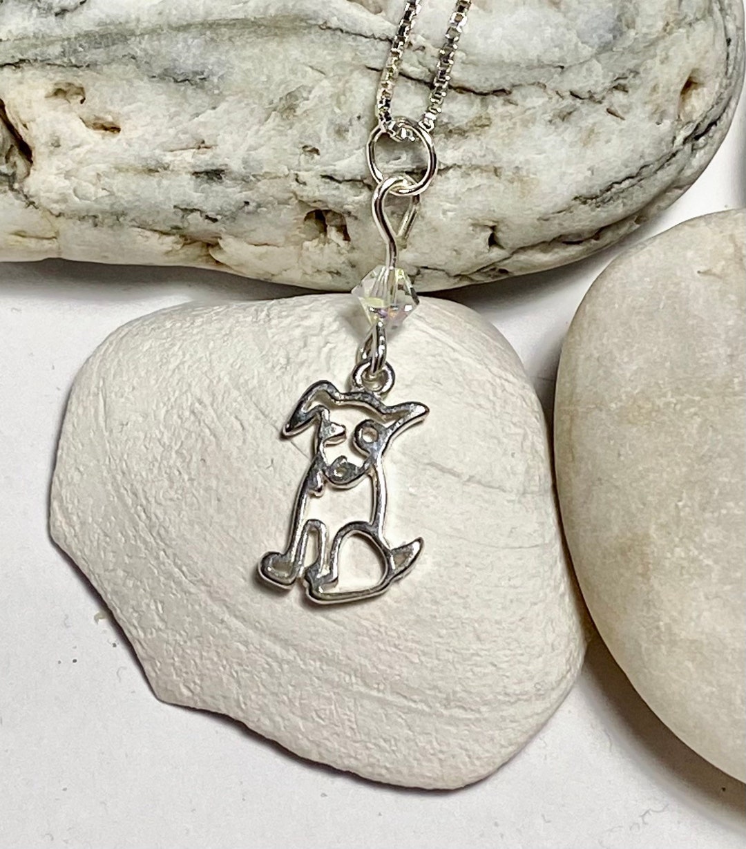 925 Sterling Silver Dog Necklace, Swarovski Necklace, Dog Jewelry ...