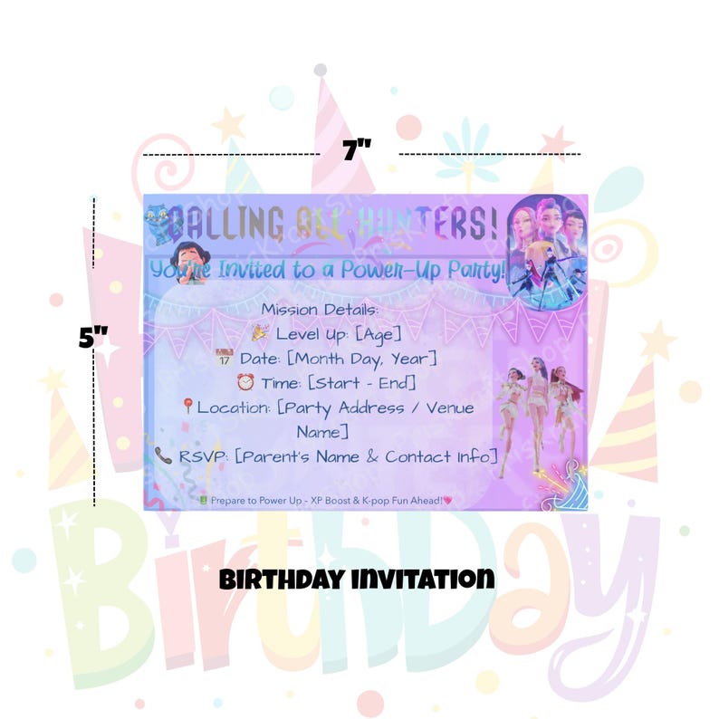 K-pop Demon Hunters Birthday Party Decorations Bundle | 8 Printable ...