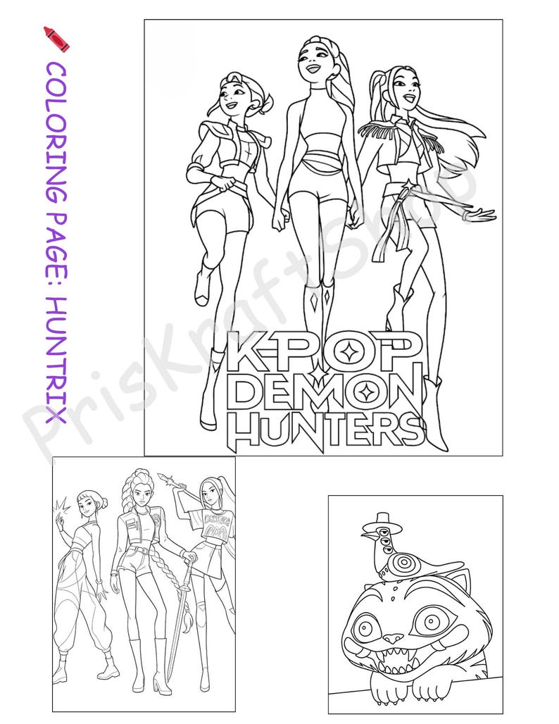 K-pop Demon Hunters Activity Worksheets for Kids | Party Favors ...