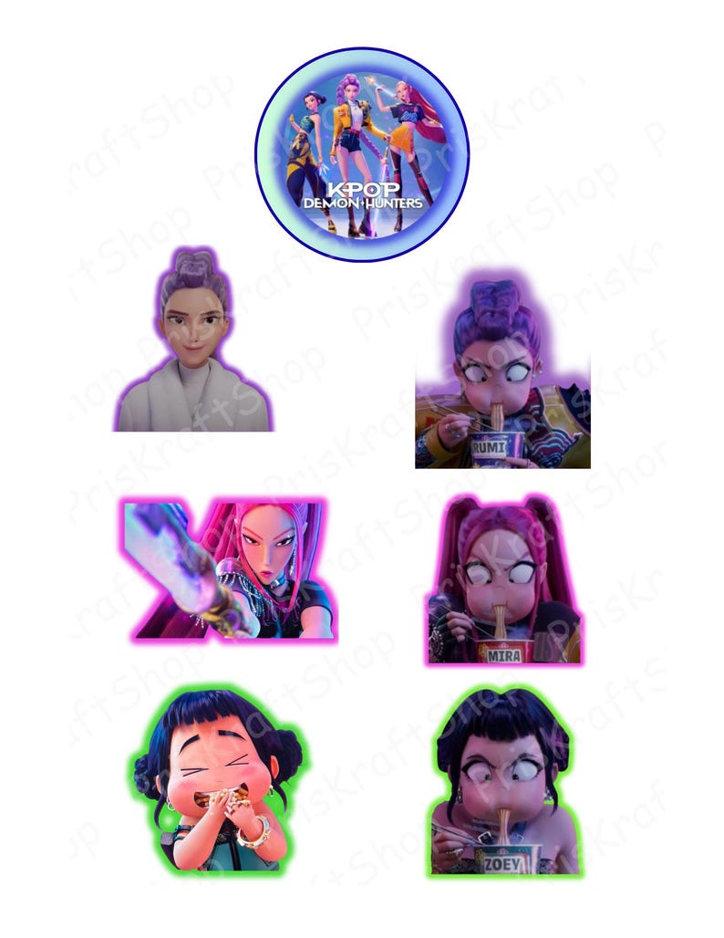 K-pop Demon Hunters Birthday Cake & Cupcake Toppers (editable ...