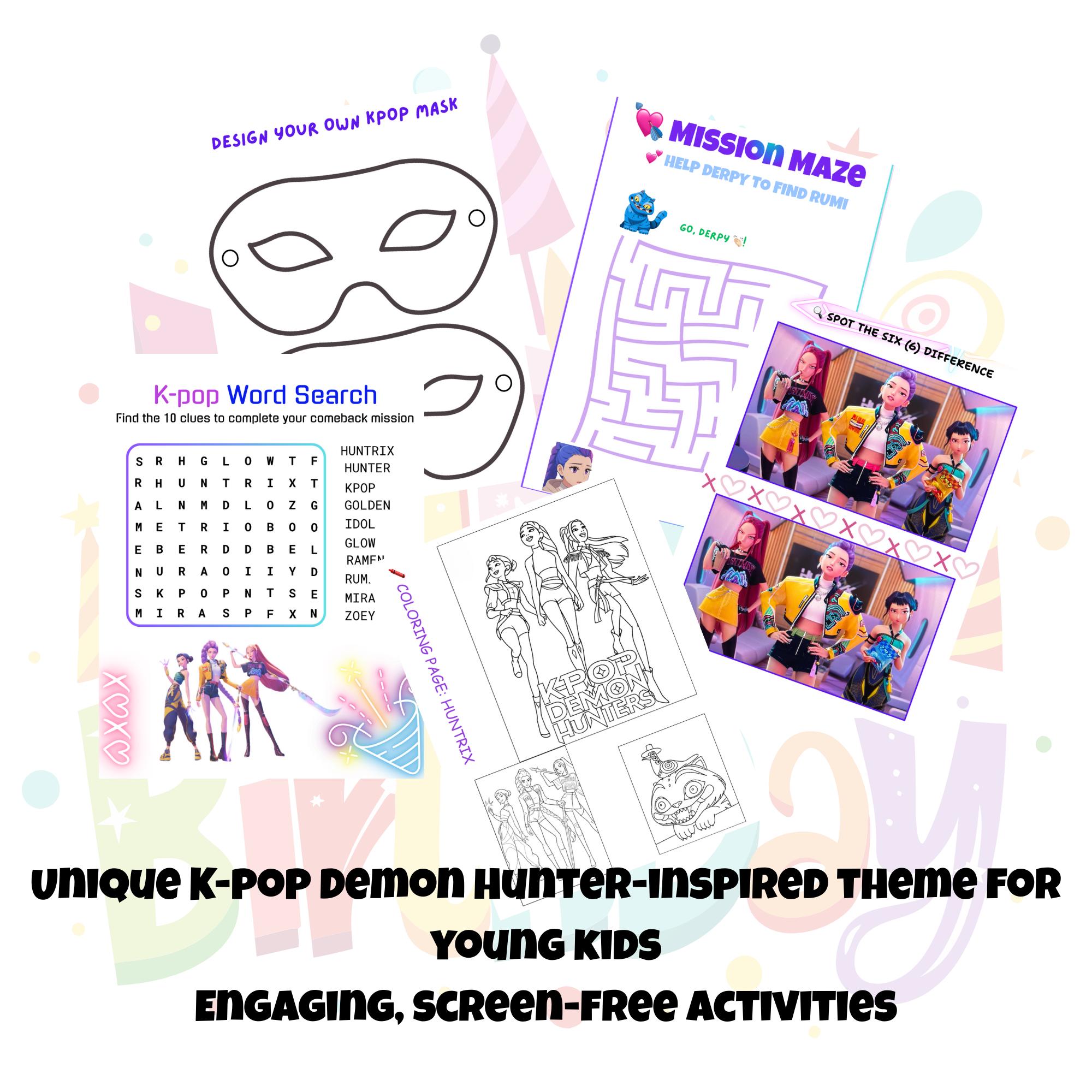 K-pop Demon Hunters Birthday Party Decorations Bundle | 8 Printable ...