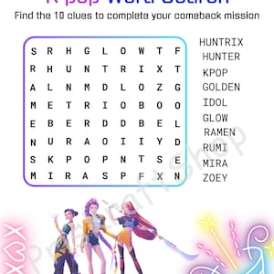 K-pop Demon Hunters Activity Worksheets for Kids | Party Favors ...
