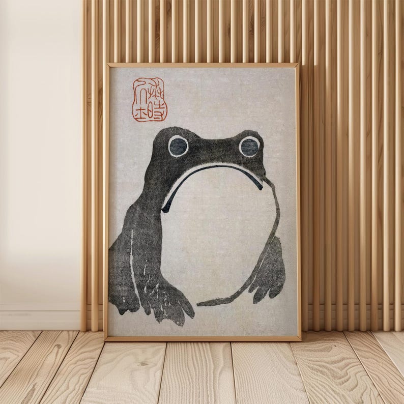 Japanese Hoji Frog Art Print - 1814 Kaeru Edo Era Artwork, Vintage ...