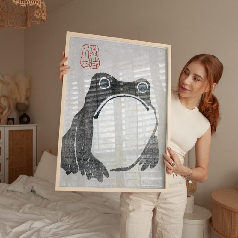 Japanese Hoji Frog Art Print - 1814 Kaeru Edo Era Artwork, Vintage ...