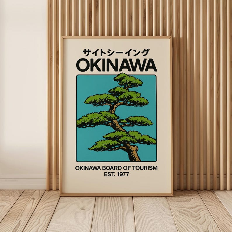 Okinawa Travel Poster – Vintage Japanese Wall Art, Retro Tourism Print ...