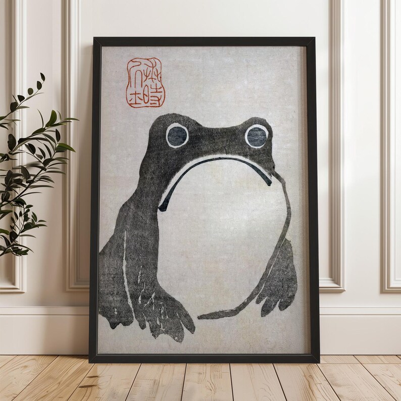 Japanese Hoji Frog Art Print - 1814 Kaeru Edo Era Artwork, Vintage ...