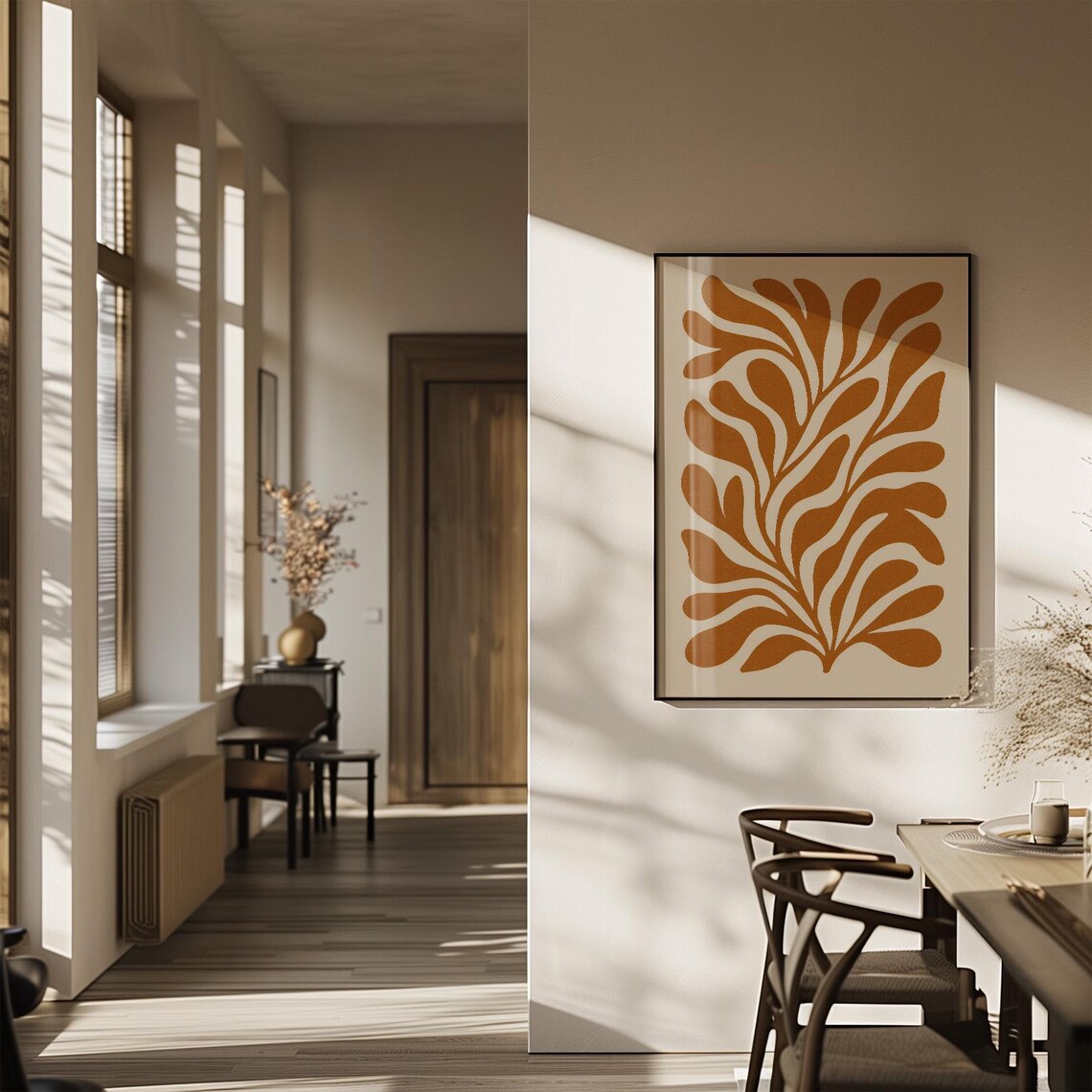 Botanic Form No. 001 – Terracotta Fern, Botanical Wall Art, Minimalist ...