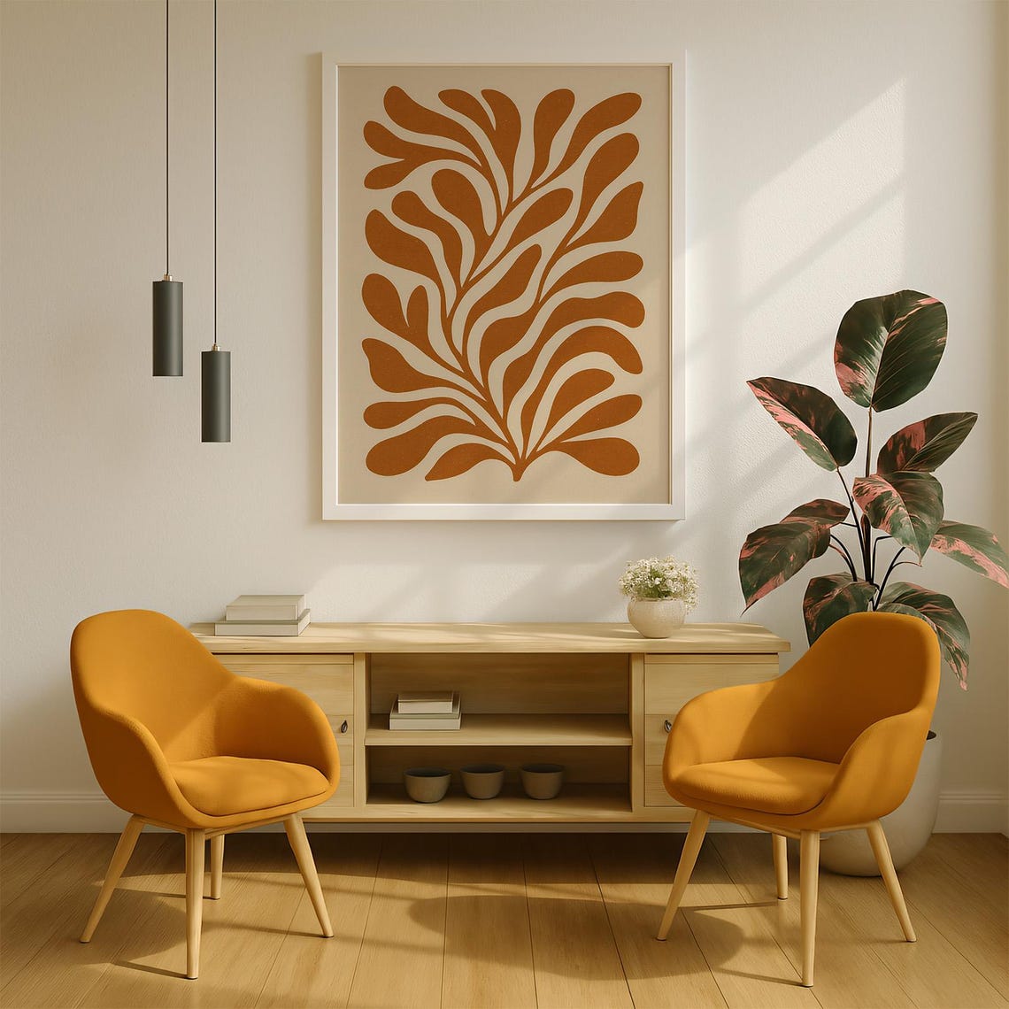 Botanic Form No. 001 – Terracotta Fern, Botanical Wall Art, Minimalist ...