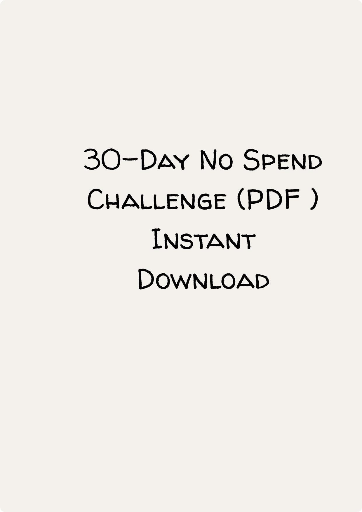 30-day No Spend Challenge | Printable Money Tracker | Budget Reset ...