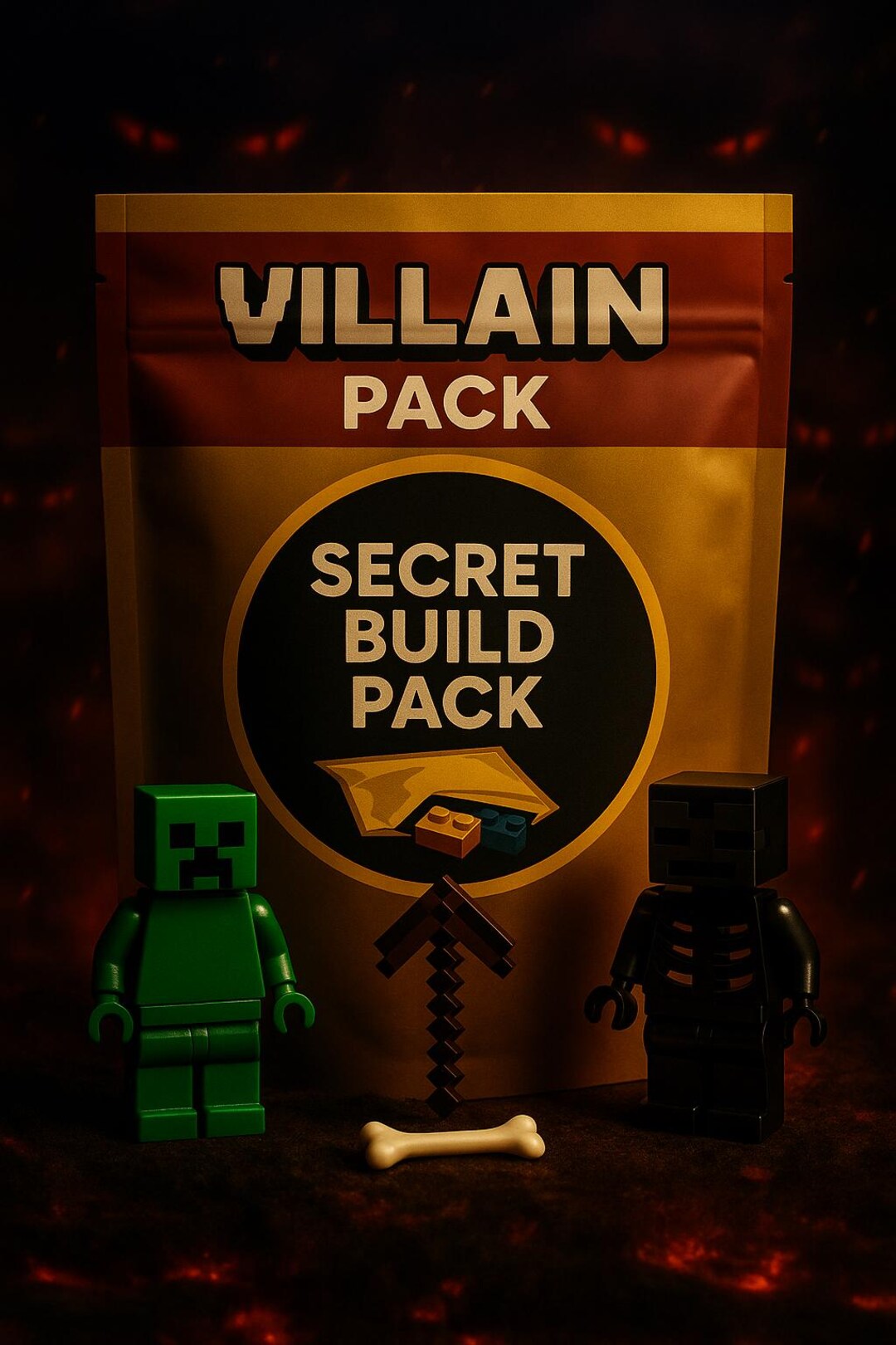 Lego Minecraft Villain Minifigure Pack Creeper Skeleton + Weapons ...