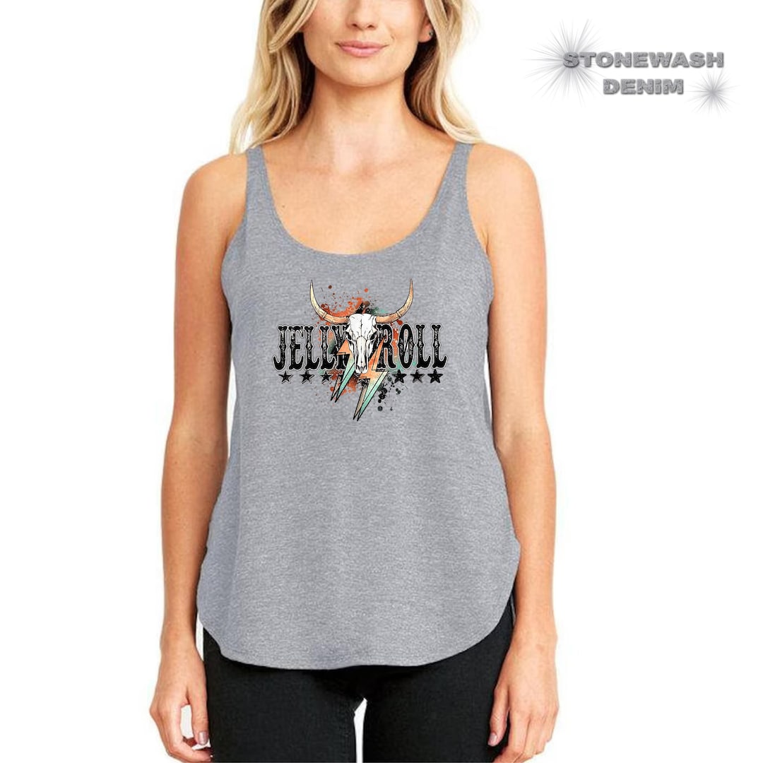 Jelly Roll American Rock Singer Tank Top, Western Tank Top, Cowgirl ...