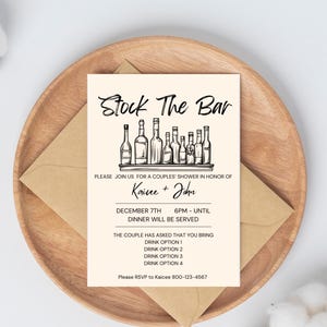 Minimalist Stock the Bar Invitation - Etsy