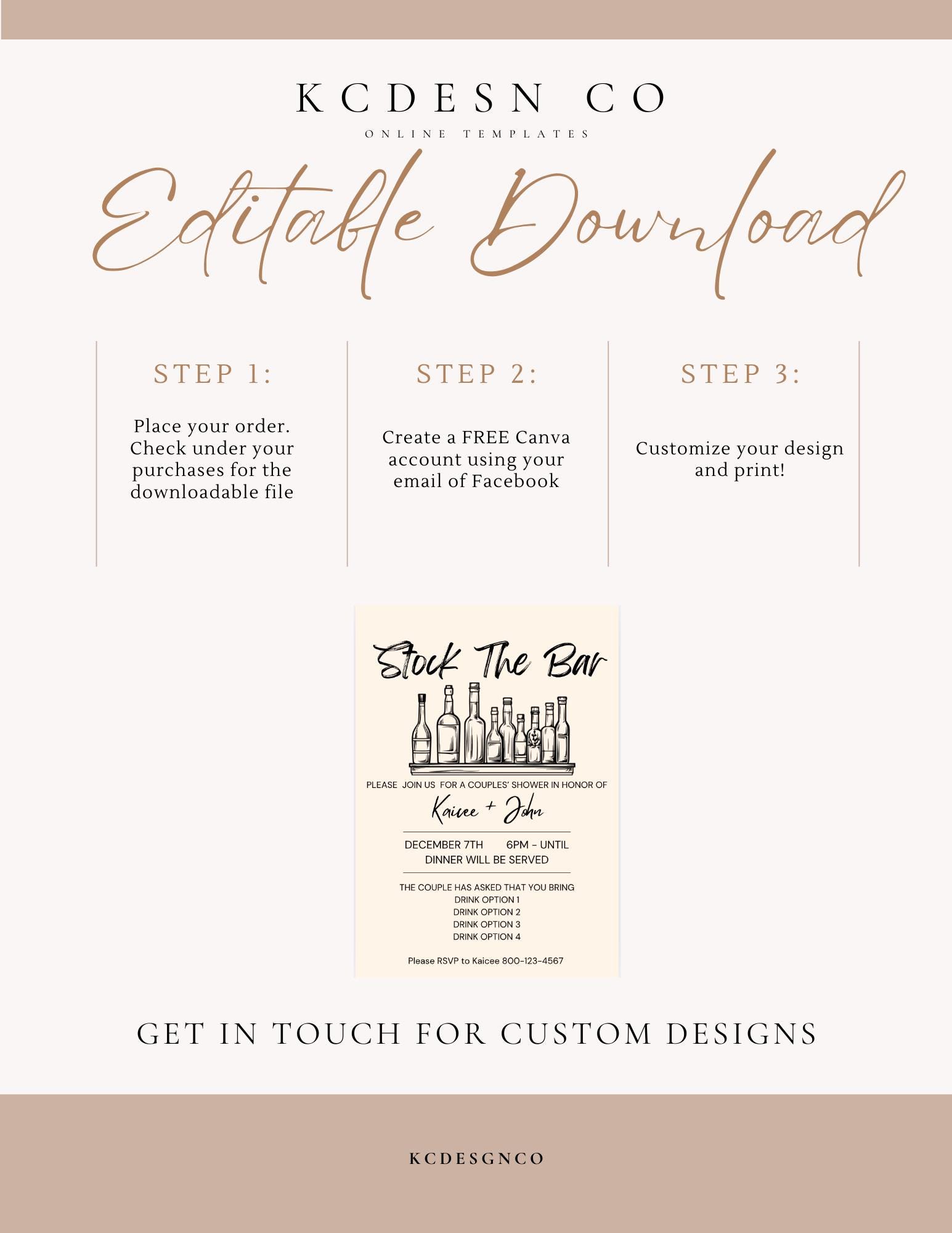 Minimalist Stock the Bar Invitation - Etsy