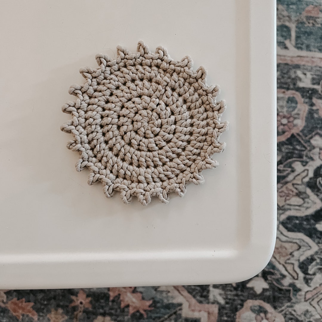 Quick Picot Border Coaster Crochet Pattern – Easy Round Coaster PDF ...