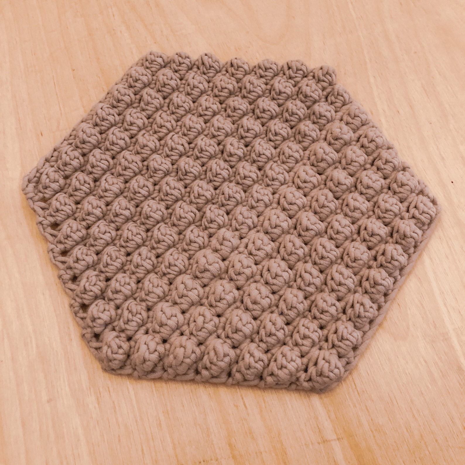 Bobble Hexagon Trivet Crochet Pattern – Textured Hot Pad PDF – Modern ...